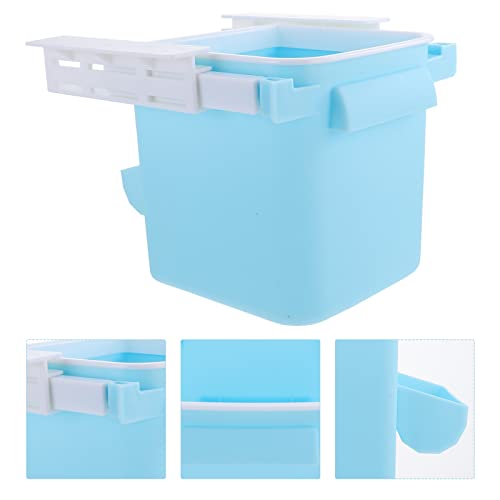 Operitacx Under Desk Drawer Trash Can Sliding Pull- Out Waste Containers Garbage Can Trash Recycling Bins for Kitchen Cabinets Office Desks Sky- Blue