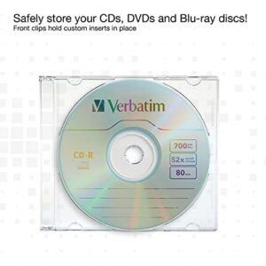 Verbatim CD DVD Blu-Ray Clear Slim Jewel Cases, 5.2 mm – 25 Pack