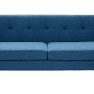 Tbfit 65" W Loveseat Sofa, Mid Century Modern Decor Love Seat Couch, Button Tufted Upholstered Love Seats Furniture for Living Room (Blue)