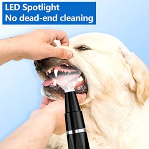 Ni-SHEN Dog Plaque Remover for Teeth，Pet Ultrasonic Tooth Cleaner Toothbrush，Teeth Cleaning Kit -Tartar Remover for Teeth Stains for Dogs and Cats (Black)