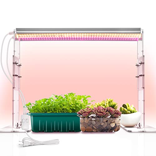 Grow Light with Plant Stand, 2FT T5 Grow Lights for Seed Starting, 30W Full Spectrum Plant Light for Indoor Plants, Height Adjustment, Indoor Garden with LED Grow Light by Bstrip