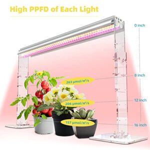 Grow Light with Plant Stand, 2FT T5 Grow Lights for Seed Starting, 30W Full Spectrum Plant Light for Indoor Plants, Height Adjustment, Indoor Garden with LED Grow Light by Bstrip