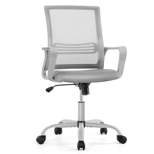 Ergonomic Home Office Chair – Rolling Desk Chair with Lumbar Support and Armrest, Height Adjustable Breathable Mesh Chair, Mid Back Executive Task Chair with Padded Seat and Tilt Function