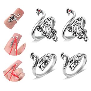 sibba adjustable hook knitting crochet supplies opening finger thimble yarn holder loop ring crocheting counter kit stitch markers tags pins hand weaving (4 pcs)