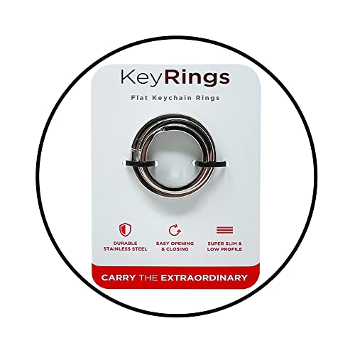 KeySmart Key Rings - Pack of 3 Flat Key Chain Rings for Key Attachment - Easy Opening and Closing Round Split Metal Key Rings for Keychains - Slim & Durable Large, Medium and Small Rings…