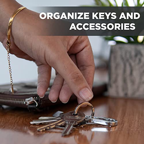 KeySmart Key Rings - Pack of 3 Flat Key Chain Rings for Key Attachment - Easy Opening and Closing Round Split Metal Key Rings for Keychains - Slim & Durable Large, Medium and Small Rings…