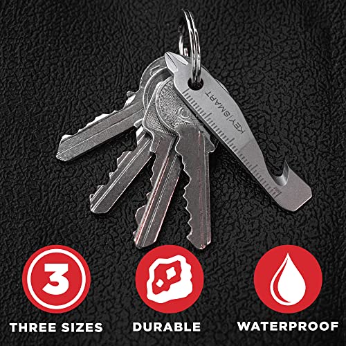 KeySmart Key Rings - Pack of 3 Flat Key Chain Rings for Key Attachment - Easy Opening and Closing Round Split Metal Key Rings for Keychains - Slim & Durable Large, Medium and Small Rings…