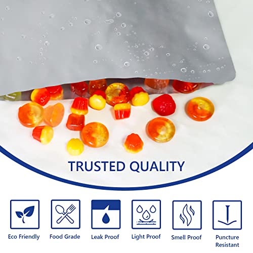 50 Mylar Bags for Food Storage with Oxygen Absorbers 300CC - 1 Gallon Heat Sealable Mylar Bag Smell Proof Bag Reusable Bags Long Term Food Storage Bags