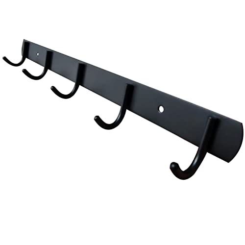 SUNUNICO Modern Coat Rack Wall Mount with 5 Hooks, Heavy Duty Metal Coat Rack Hook for Towel Robes Hat Coats Purse