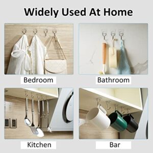 LOUXPERT Wall-Hooks Adhesive-Hooks for Hanging - 11 lbs 8-Hooks, Clear Sticky-Hooks, Stainless Steel Wall Hanger, Wall Hooks for Hanging, Bathroom Hanging Hooks (Clear)