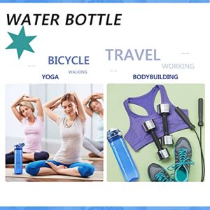 DEARART 2-Pack Blue Water Bottle 26oz & 16oz Capacity, Clear Bottles 100% Leakproof BPA FREE Hidden Cup Mouth With No Straw Has Handle For Sport Yoga, Gym, Walking, Basketball etc.