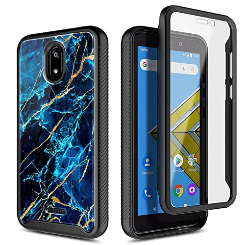 WDHD Case for BLU Wiko Ride (W-U300), Vision 2 (U304AC)/AT&T Radiant Core (U304A)/Cricket Icon with [Built-in Screen Protector], Full-Body Shockproof Protective Bumper Case Cover (Sapphire)