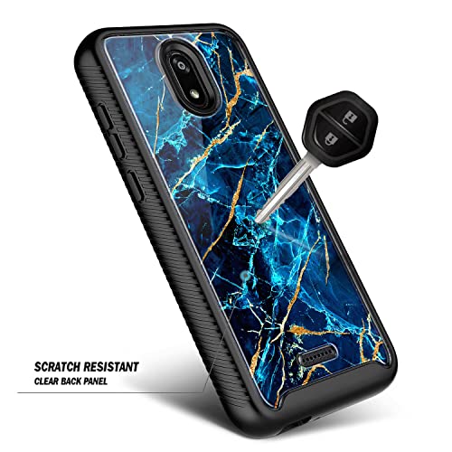 WDHD Case for BLU Wiko Ride (W-U300), Vision 2 (U304AC)/AT&T Radiant Core (U304A)/Cricket Icon with [Built-in Screen Protector], Full-Body Shockproof Protective Bumper Case Cover (Sapphire)