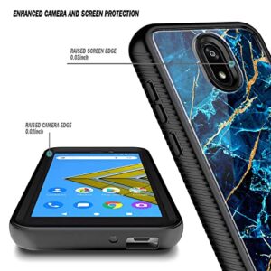 WDHD Case for BLU Wiko Ride (W-U300), Vision 2 (U304AC)/AT&T Radiant Core (U304A)/Cricket Icon with [Built-in Screen Protector], Full-Body Shockproof Protective Bumper Case Cover (Sapphire)