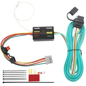 mecmo trailer wiring harness for 2005-2010 honda odyssey 4-way flat hitch wire trailer light hook up, plug-in simple t-connector vehicle side towing harness