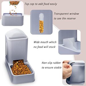 Automatic Cat Feeders Automatic Dog Feeder with Dog Water Bowl Dispenser 2 Pack Cat Feeder and Cat Water Dispenser in Set 1 Gallon for Small Medium Dog Puppy Kitten(Gray)