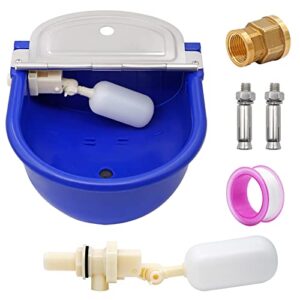 MINYULUA Automatic Waterer Bowl with Float Valve Livestock Drinking Water Bowl for Dogs Horse Cattle Pig Sheep Goat,Farm Animal Water Trough,with Brass Connector Mounting Screws