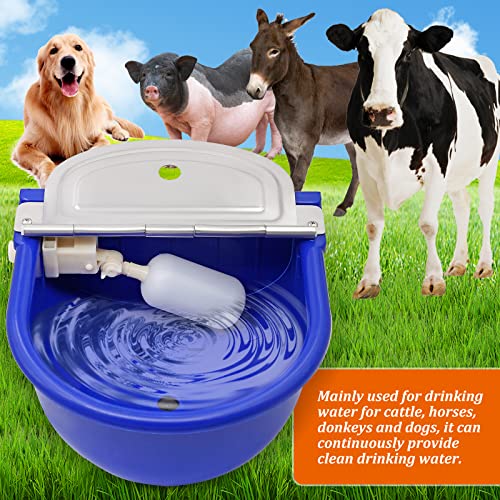 MINYULUA Automatic Waterer Bowl with Float Valve Livestock Drinking Water Bowl for Dogs Horse Cattle Pig Sheep Goat,Farm Animal Water Trough,with Brass Connector Mounting Screws