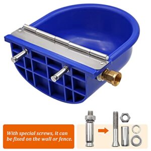 MINYULUA Automatic Waterer Bowl with Float Valve Livestock Drinking Water Bowl for Dogs Horse Cattle Pig Sheep Goat,Farm Animal Water Trough,with Brass Connector Mounting Screws