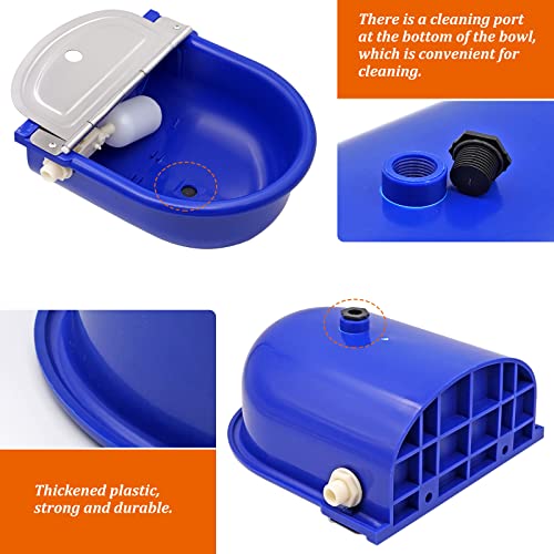 MINYULUA Automatic Waterer Bowl with Float Valve Livestock Drinking Water Bowl for Dogs Horse Cattle Pig Sheep Goat,Farm Animal Water Trough,with Brass Connector Mounting Screws