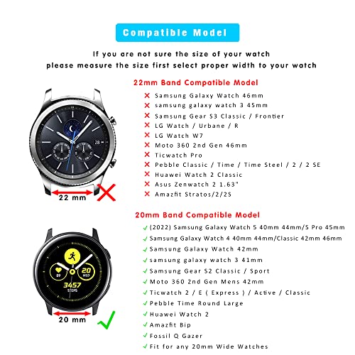 Sjiangqiao Stitch Band Compatible with Samsung Galaxy Watch 5/Watch 42mm/Galaxy Watch 3 41mm/Watch 4 40mm 44mm/Active 2/Gear S2 Classic/Gear Sport/Ticwatch 2 Soft Silicone Chic Cute Cartoon Sports Bands Lovely Style Replacement Strap for Men Women