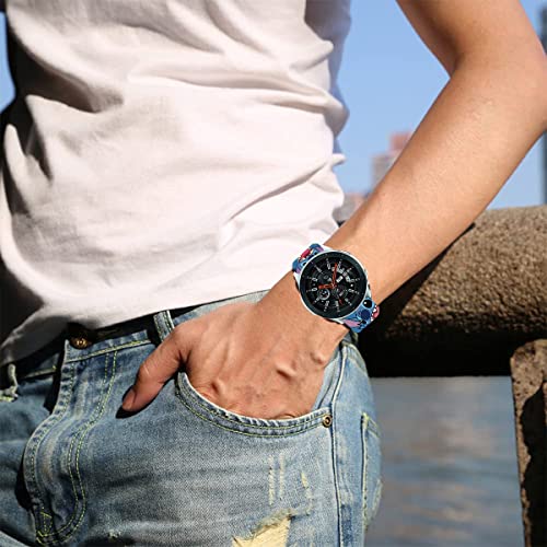 Sjiangqiao Stitch Band Compatible with Samsung Galaxy Watch 5/Watch 42mm/Galaxy Watch 3 41mm/Watch 4 40mm 44mm/Active 2/Gear S2 Classic/Gear Sport/Ticwatch 2 Soft Silicone Chic Cute Cartoon Sports Bands Lovely Style Replacement Strap for Men Women