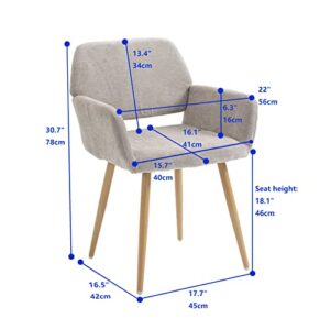 Velvet Vanity Chair Furry Desk Chair with Metal Legs Makeup Chair with Hollow Backrest Comfy Office Computer Chair Desk Chair no Wheels Arm Chair for Bedroom Living Room Accent Task Chair