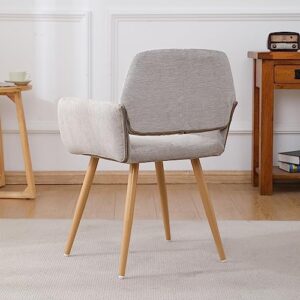 Velvet Vanity Chair Furry Desk Chair with Metal Legs Makeup Chair with Hollow Backrest Comfy Office Computer Chair Desk Chair no Wheels Arm Chair for Bedroom Living Room Accent Task Chair