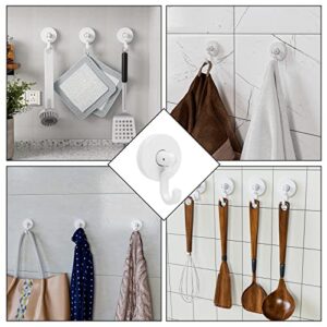 Adhesive Towel Hooks for Hanging, Dacall Self Stick Bathroom Mop Hooks 4 Packs Set, 540 Degree Rotation Holder, Heavy Duty Ceiling Hooks for Plants Towel Coat Hat Key Kitchen, Removable, White