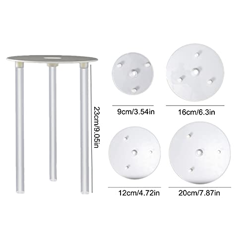 Cake Tier Stacking kit, 4 Pcs White Reusable Separator Plates for 4, 6, 8, 10, Inch Tiered Cakes and 12 Cake Stacking Dowels Rods for Tiered Stacked Cakes Decorating…