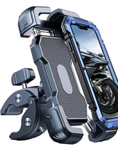 motorcycle phone mount, [150mph wind anti-shake][7.2inch big phone friendly] bike phone holder for bicycle, [5s easy install] handlebar phone mount, compatible with iphone, all cell phones