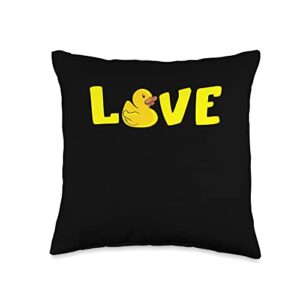 funny rubber ducky rubber duck lover cute duckie funny rubber duck lover duckling throw pillow, 16x16, multicolor