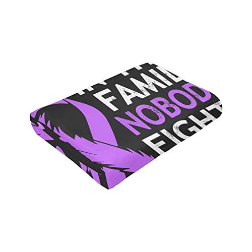 in This Family Nobody Fights Alone Hodgkin S Lymphoma Awareness Flannel Fleece Throw Blanket ,Softest Super Fluffy Bed Plush Blanket Throw, Sofa Luxury Cozy Couch Blanket 50"x40"