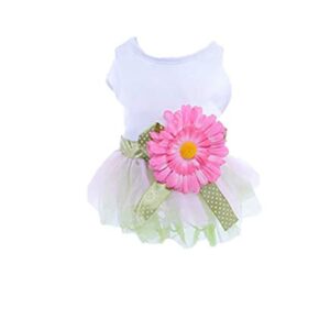 Clopon Girl Dog Birthday Outfit Dresses for Cats Puppy Clothes for Small Dogs Cute Dresses for Tiny Puppy Pink S