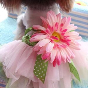 Clopon Girl Dog Birthday Outfit Dresses for Cats Puppy Clothes for Small Dogs Cute Dresses for Tiny Puppy Pink S