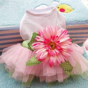 Clopon Girl Dog Birthday Outfit Dresses for Cats Puppy Clothes for Small Dogs Cute Dresses for Tiny Puppy Pink S