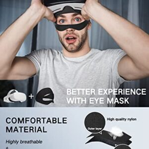 Moxluck VR Eye Mask Cover Breathable Sweat Band for Oculus Quest 2, Sweat Absorbing Oculus Face Cover for VR Fitness Apps & Supernatural and Best Saber Games（2pcs,Black）