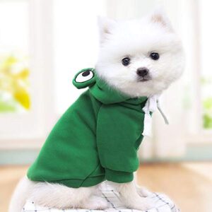 Dog Hoodie Pet Sweater Coat Cute Frog Shape Warm Jacket Dog Cold Weather Clothes Outfit Outerwear for Cats Small and Medium Dogs (XX-Large, Green)