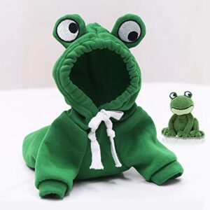 Dog Hoodie Pet Sweater Coat Cute Frog Shape Warm Jacket Dog Cold Weather Clothes Outfit Outerwear for Cats Small and Medium Dogs (XX-Large, Green)