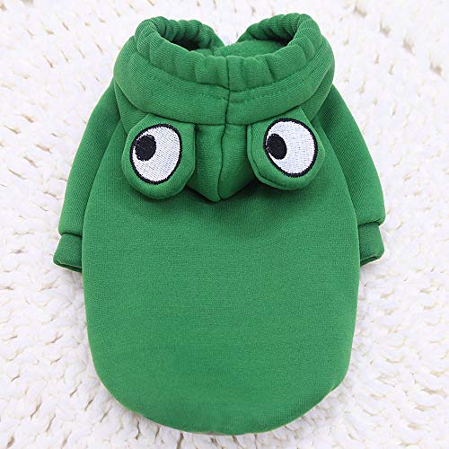 Dog Hoodie Pet Sweater Coat Cute Frog Shape Warm Jacket Dog Cold Weather Clothes Outfit Outerwear for Cats Small and Medium Dogs (XX-Large, Green)