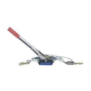 NICCOO 2 Ton Heavy Duty 2 Hook Steel Cable Dual Gear Power Ratchet Come Along Puller Tool | Power Puller | Come Along Winch | Chain Puller | 2 Ton Power Puller, Red