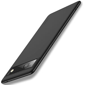 x-level google pixel 6a case ultra-thin slim fit [guardian series] phone cases soft flexible tpu matte finish coating light protective back cover for pixel 6a-black