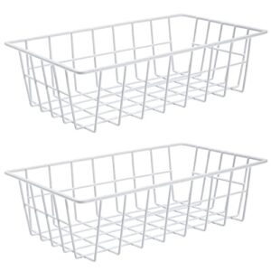 homics freezer organizer bins wire baskets, kitchen pantry cabinet refrigerator organizer storage bins for fruit vegetable soda cans, 2 pack