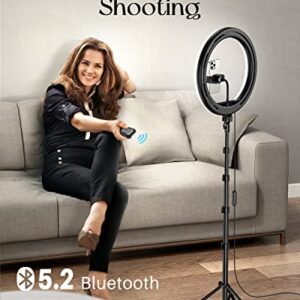 𝗡𝗲𝘄𝗲𝘀𝘁 13" Selfie Ring Light with Stand and Phone Holder, 63" Tripod for iPhone with Ring Light for YouTube/Tiktok, LED Ringlight for Make Up/Zoom Meeting/Photography, Ring Lights for Vlogs