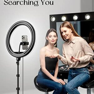 𝗡𝗲𝘄𝗲𝘀𝘁 13" Selfie Ring Light with Stand and Phone Holder, 63" Tripod for iPhone with Ring Light for YouTube/Tiktok, LED Ringlight for Make Up/Zoom Meeting/Photography, Ring Lights for Vlogs