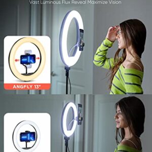 𝗡𝗲𝘄𝗲𝘀𝘁 13" Selfie Ring Light with Stand and Phone Holder, 63" Tripod for iPhone with Ring Light for YouTube/Tiktok, LED Ringlight for Make Up/Zoom Meeting/Photography, Ring Lights for Vlogs