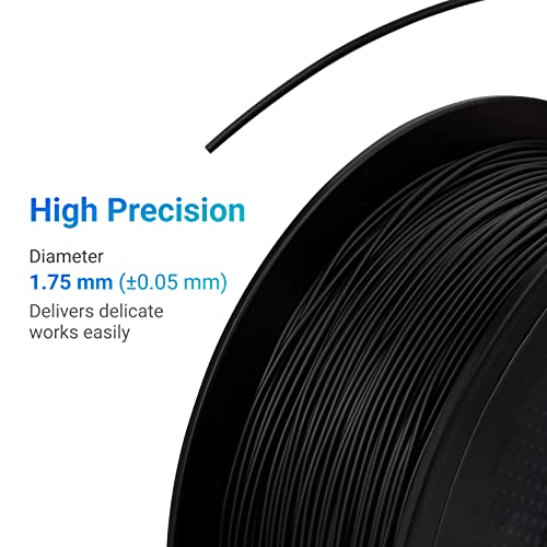 Snapmaker PLA 3D Printer Filament 1.75mm, 1kg Spool (2.2 lbs) - Dimensional Accuracy +/- 0.03mm, Fit Most FDM Printer (Black-2)