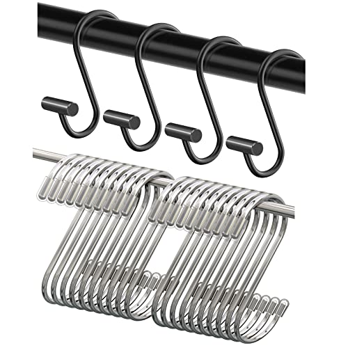 Myfolrena S Hooks 20 Pack and 12-Pack Curtain Shower Hooks