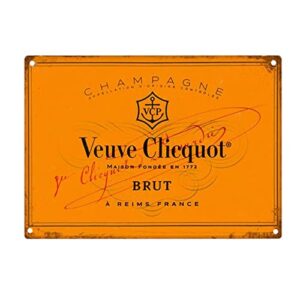 veuve clicquot brut champagne retro metal tin sign vintage aluminum plaque for home coffee shop poster wall decor 12x16 inch/30x40cm, white-1