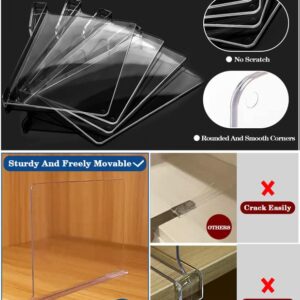 MOVNO Shelf Dividers for Closet Organization 6 Pack, Acrylic Shelf Dividers Separator, Clear Closet Dividers, Adjustable Plastic Shelve Divider for Bedroom, Kitchen, Office, Cabinets, Bathroom